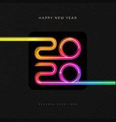 Logo 2020 number cut out paper sheets overlay Vector Image