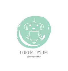 Cute robot logotype Royalty Free Vector Image - VectorStock