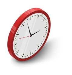 Red round wall clock Royalty Free Vector Image