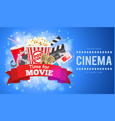 Cinema and movie banner Royalty Free Vector Image