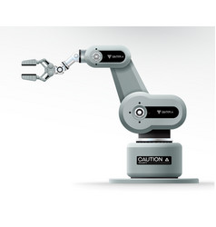 Machine robotic robot arm hand factory Royalty Free Vector