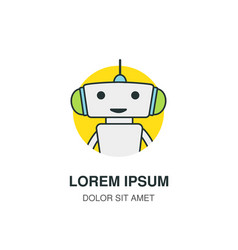 Cute robot logotype Royalty Free Vector Image - VectorStock