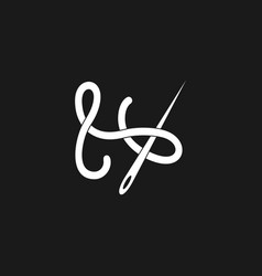 Thread and needle simple logo Royalty Free Vector Image