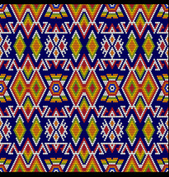 Tribal seamless pattern with mexican huichol art Vector Image