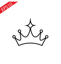 Crown and stars line outline icon Royalty Free Vector Image