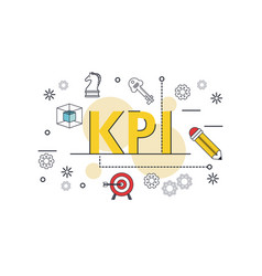 Kpi key performance indicator concept with big Vector Image