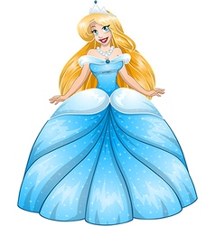 Gentle princess in shine cyan dress with spangles Vector Image