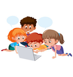 Group of children learning Royalty Free Vector Image