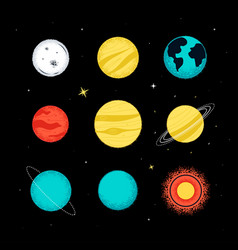 Set of solar system planets outer space Royalty Free Vector
