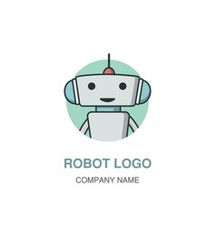 Cute robot logotype Royalty Free Vector Image - VectorStock
