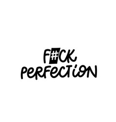 Progress over perfection - hand lettering Vector Image