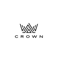 Crown and stars line outline icon Royalty Free Vector Image