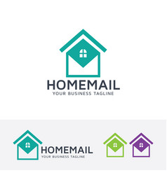 Linear email like inbox notice logo Royalty Free Vector