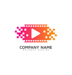 Pixel camera logo icon design Royalty Free Vector Image