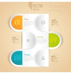 Infographics tab index 5 option template Vector Image