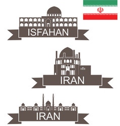 Tehran skyline iran trendy linear style Royalty Free Vector
