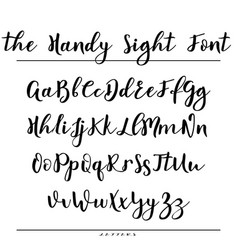 Hand drawn alphabet calligraphy letters Royalty Free Vector