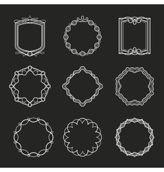 Wsp in calligraphy framework label Royalty Free Vector Image