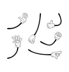 Cartoon hand and comic arm with five fingers Vector Image