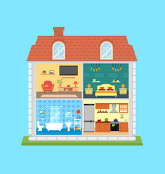 House in a cut isolated on white background Vector Image