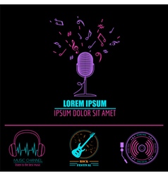 Musical instruments logos and badges graphic Vector Image