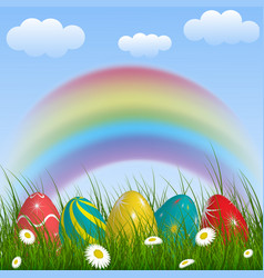 Rainbow spring meadows Royalty Free Vector Image