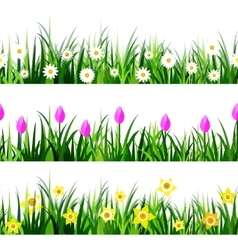 Green grass seamless fence Royalty Free Vector Image