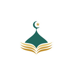 Islamic school icon design Royalty Free Vector Image