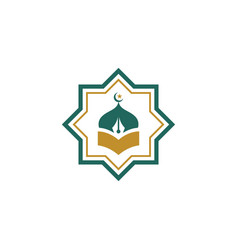 Islamic school icon design Royalty Free Vector Image