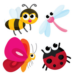 Cartoon happy bee waving hand Royalty Free Vector Image