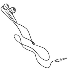 Cartoon black earbuds and in-ear headphones Vector Image