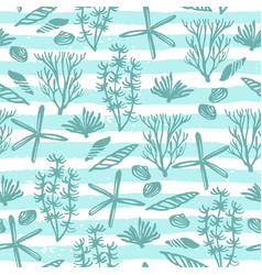 Trendy sea seamless pattern with hand texture Vector Image
