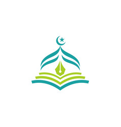 Islamic school icon design Royalty Free Vector Image