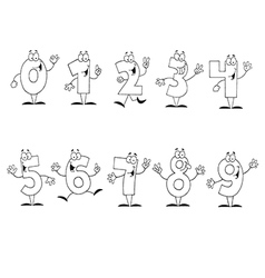 Cartoon digits Royalty Free Vector Image - VectorStock