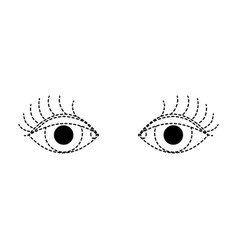 Human eye vision with eyelashes design Royalty Free Vector