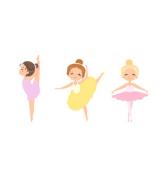Lovely little ballerina dancing girl ballet Vector Image