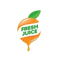 Fresh juice label sticker design natural drink Vector Image