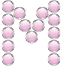 M letter pink bling girly Royalty Free Vector Image