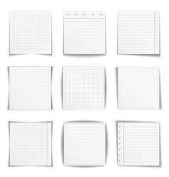 Sketch papers and different notepapers set Vector Image
