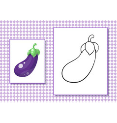 Circle violet color kindergarten worksheet Vector Image