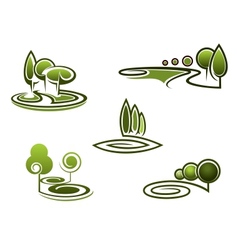 Funky trees Royalty Free Vector Image - VectorStock