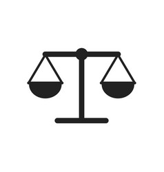 Scales balance sign white icon with soft Vector Image