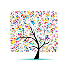 Art tree beautiful black silhouette Royalty Free Vector