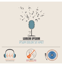 Musical instruments logos and badges graphic Vector Image