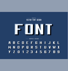 Shadow alphabet font type letters and numbers Vector Image