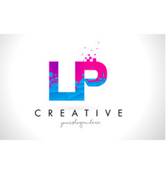 Lp l p swoosh letter logo design with modern Vector Image