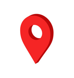 3d gps red color icon dropping on street map Vector Image