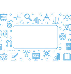 Stem education square frame - outline Royalty Free Vector