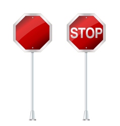 Stop road traffic sign isolated on white Vector Image