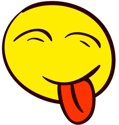 Yellow yummy smiley emoticon hungry face emoji Vector Image